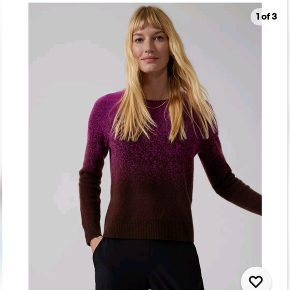 Athleta | Sweaters | Athleta Womens Merino Wool Ombre Jacquard Crew ...